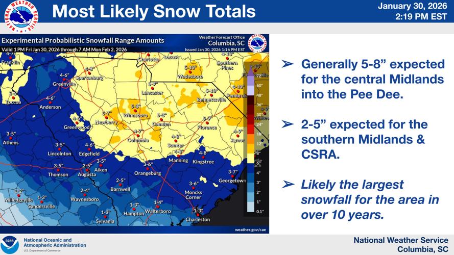 Columbia, SC, weather: Is the Midlands getting snow, ice?