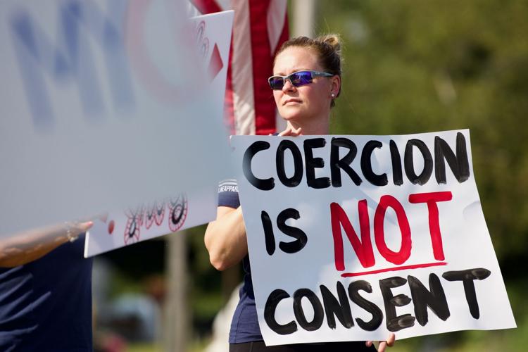 Protesters near SRS decry COVID-19 vaccine mandates, Biden overreach ...