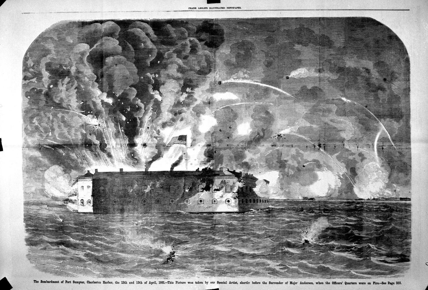 What happened before shots were fired on Fort Sumter in SC