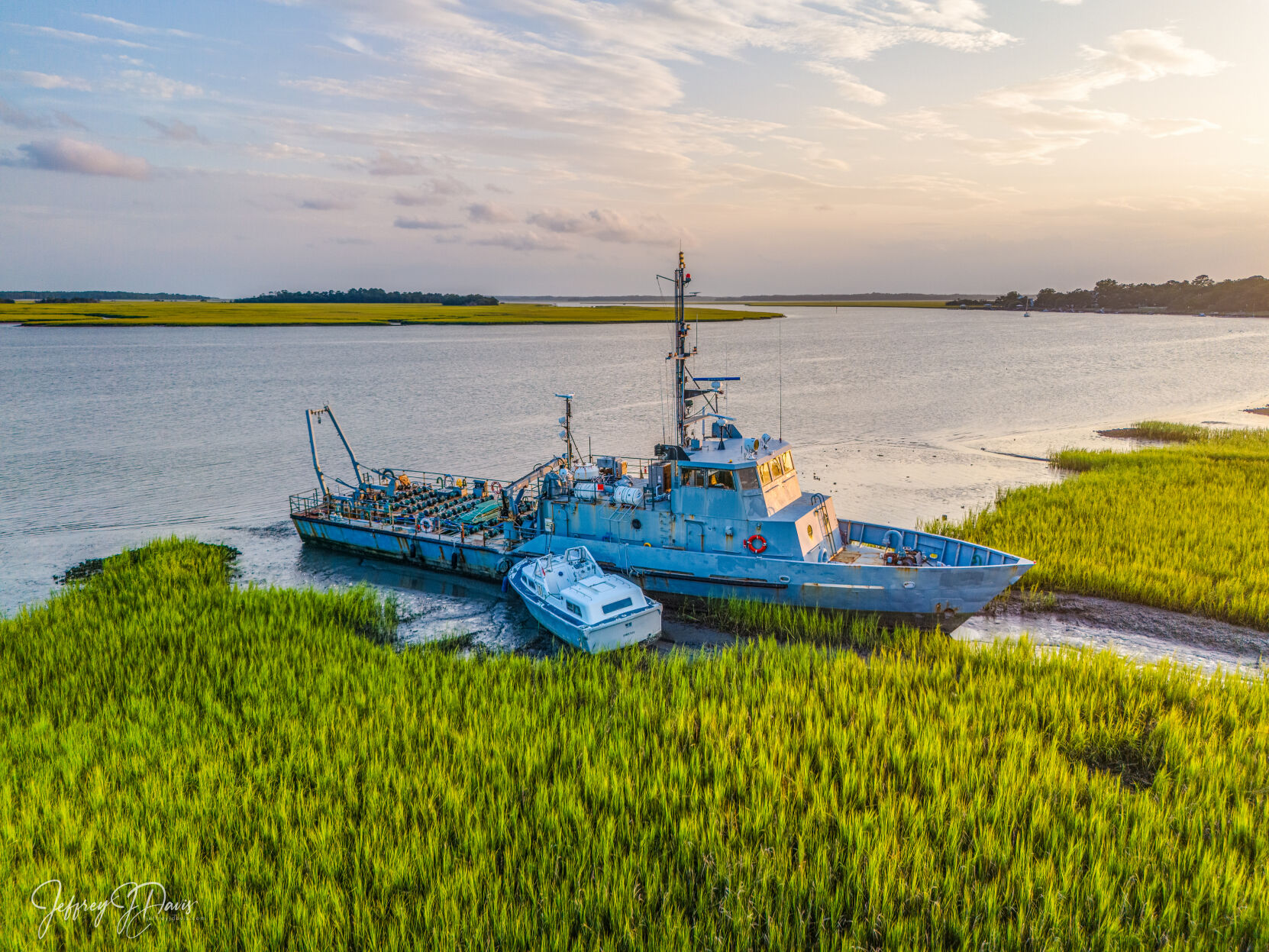 Former Navy ship is stuck in Bohicket Creek on Johns Island