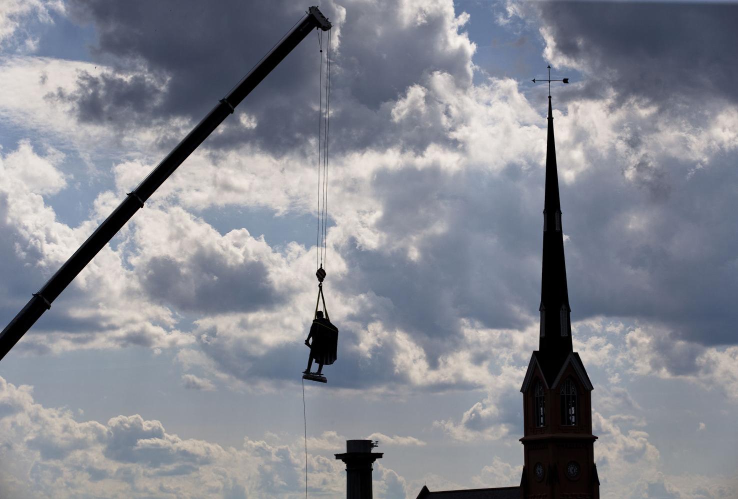 John C. Calhoun statue taken down from its perch above Charleston's ...