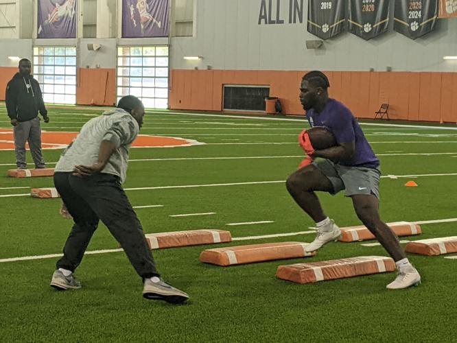Clemson's Phil Mafah works out for NFL teams, awaits draft