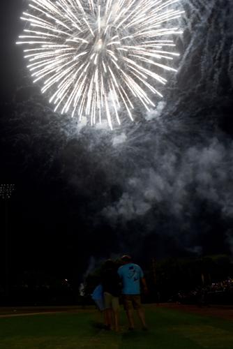 RiverDogs fans and fireworks