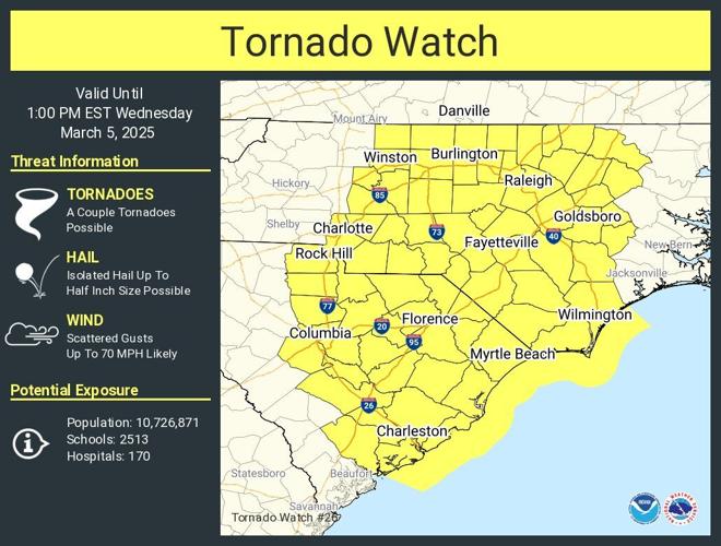 Tornado and thunderstorm watches posted in the Lowcountry