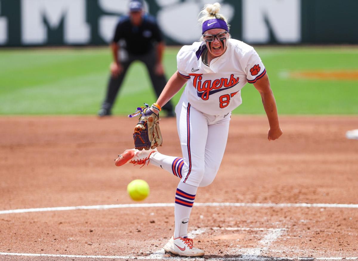 Thompson in middle of wild celebration after Clemson wins NCAA softball ...
