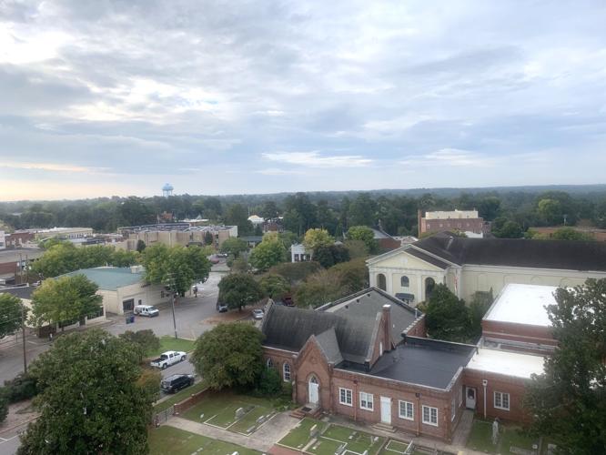 Rector enjoys view of Aiken from near top of St. Thaddeus Episcopal ...