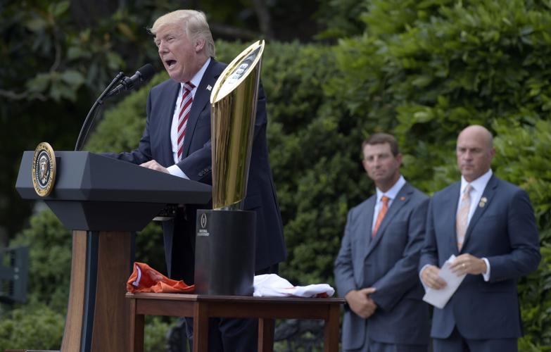 Clemson football team visits Donald Trump at White House | Multimedia ...