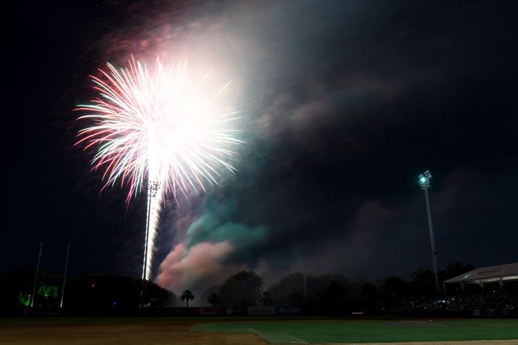 RiverDogs fans and fireworks
