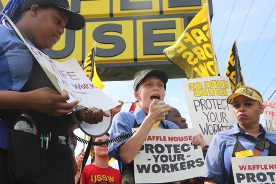 'Working for scraps': Columbia Waffle House workers strike over low pay ...