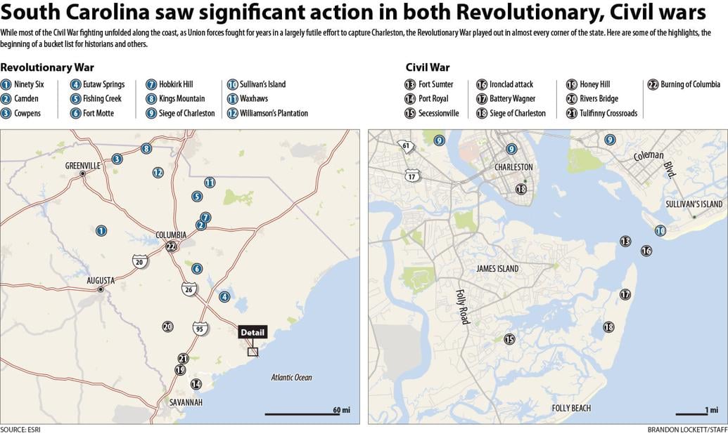 22 SC sites where the fighting was fiercest in the Revolutionary and ...