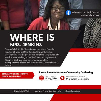 Still no answers 1 year after elderly Pineville woman goes missing