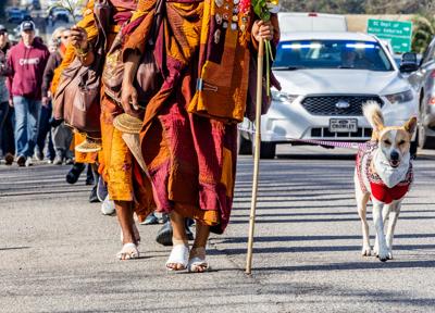 monks walking