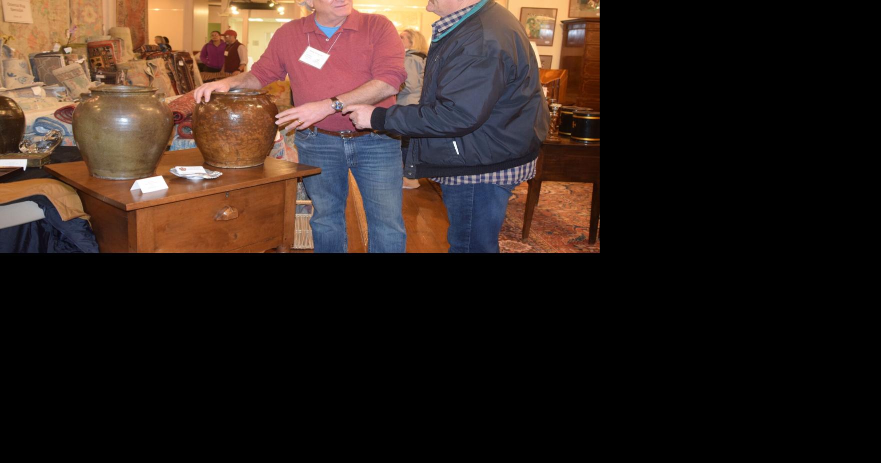 Aiken Antique Show's offerings include historic stoneware by David Drake