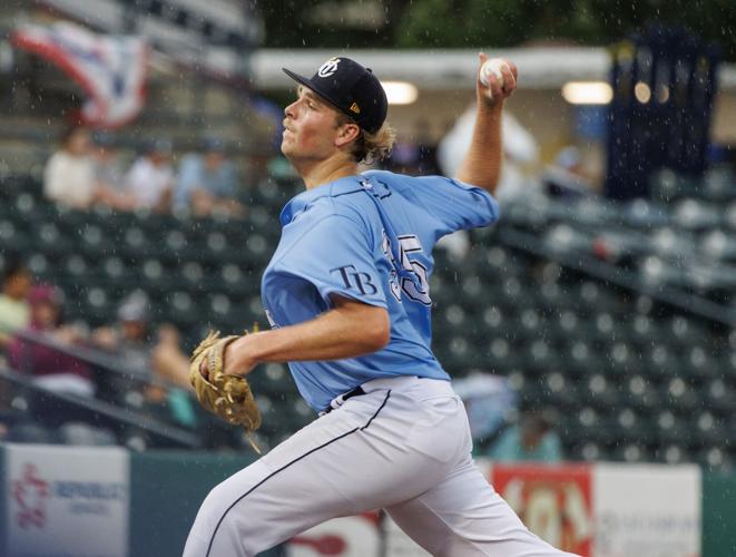 Charleston RiverDogs play baseball against Hickory Crawdads