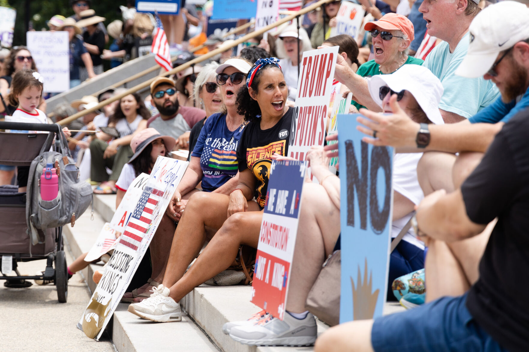 Crowds gather to oppose Trump at protest in Columbia