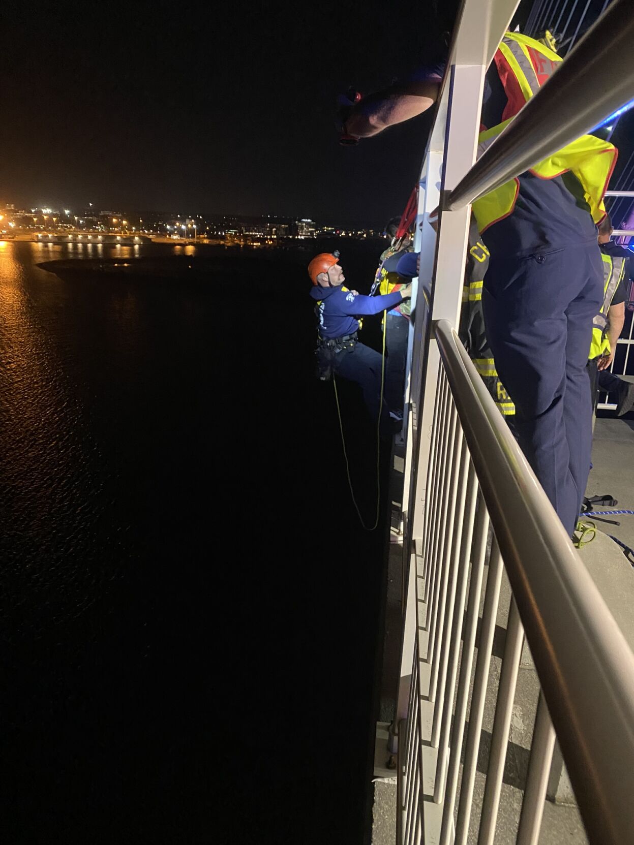 First responders save man from going over the Ravenel bridge