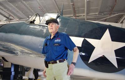 World War II fighter pilot, 96, gets his name put on his Hellcat on the ...