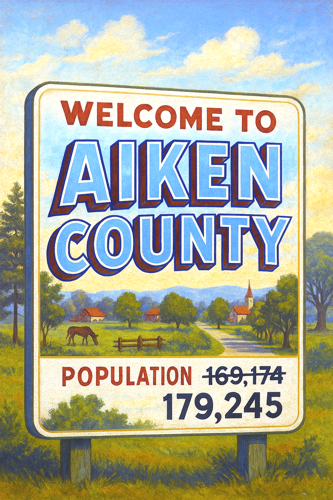 Aiken County's population increased by 10,000 in four years