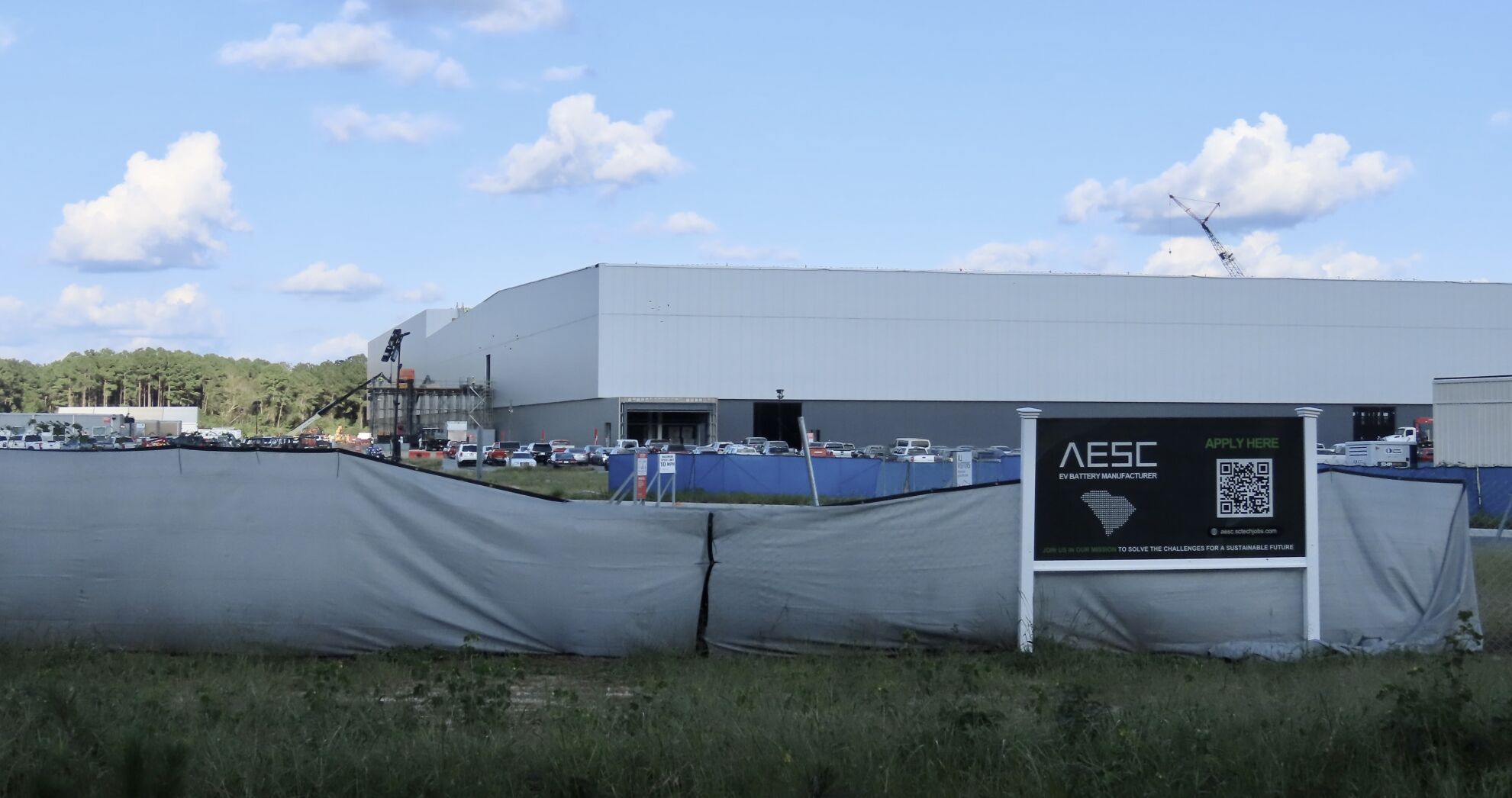 AESC EV battery plant pausing Florence construction