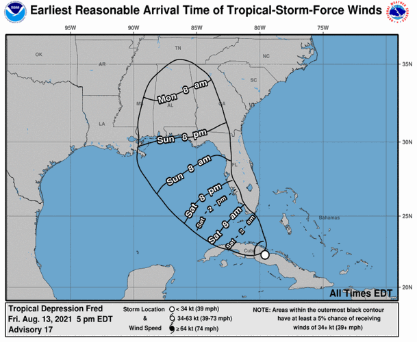 Tropical Depression Fred moves west, out of South Carolina’s scope ...