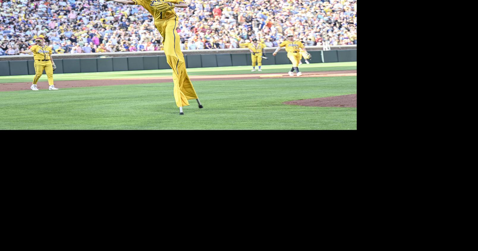 Banana Ball livens up baseball with its pitcher on stilts