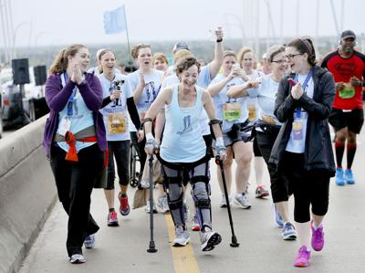 Rain parts for Marka, Adam at Bridge Run