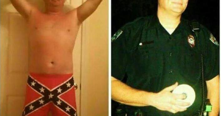Police officer fired for posting photo wearing Confederate flag shorts