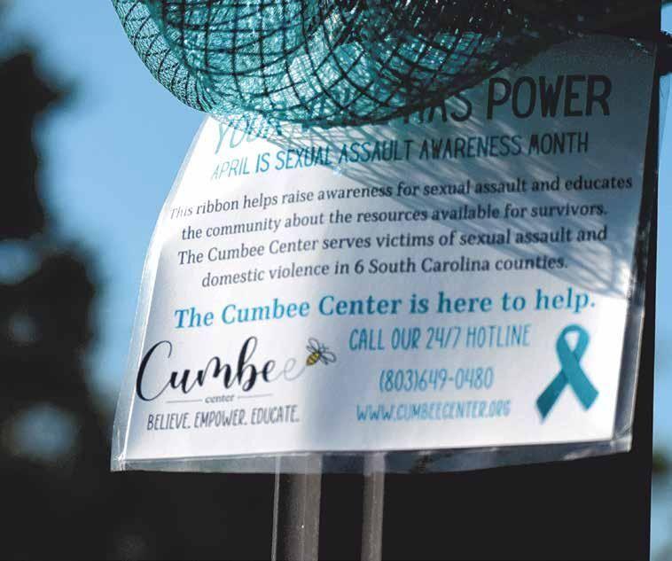 Cumbee Center displays teal ribbons representing sexual assault ...