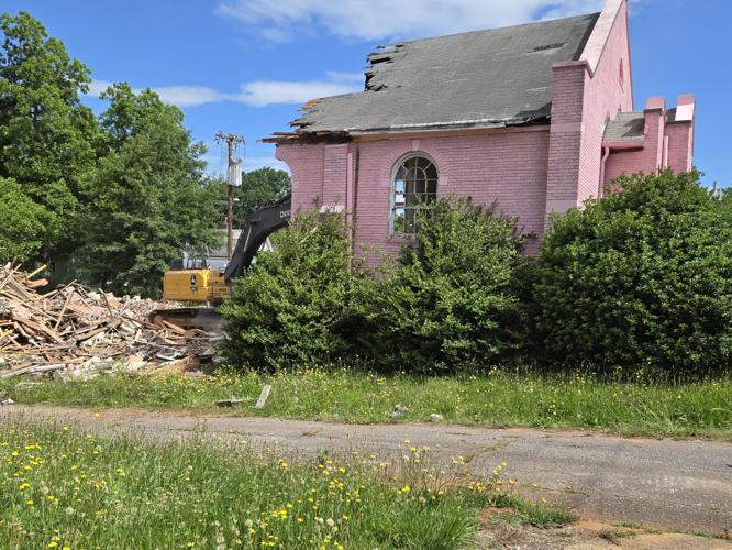 Photos: Greenville's blighted Trap Church demolished after fire