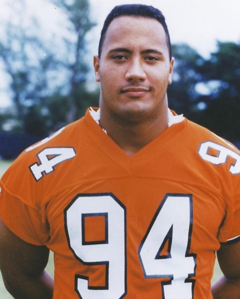 Did the rock play football store