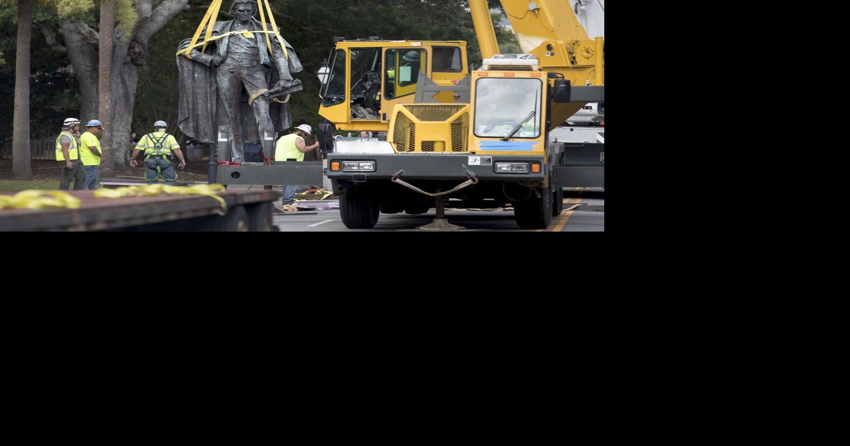 John C. Calhoun statue taken down from its perch above Charleston's ...
