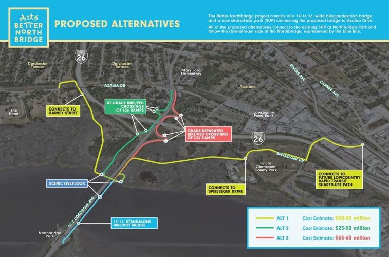 Charleston County unveils alternatives for Ashley River pedestrian bridge