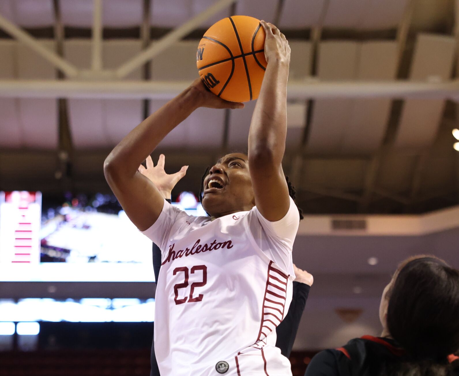 College of Charleston women player is walking double-double