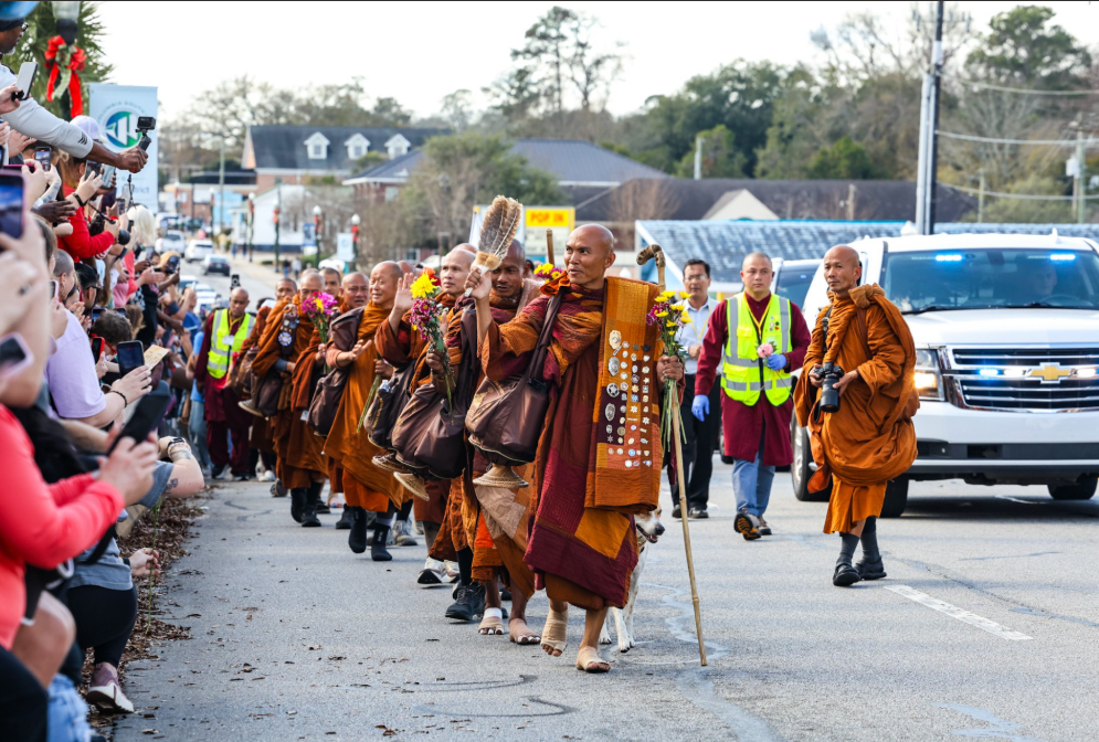 Monks on Walk for Peace draw thousands in Columbia, SC