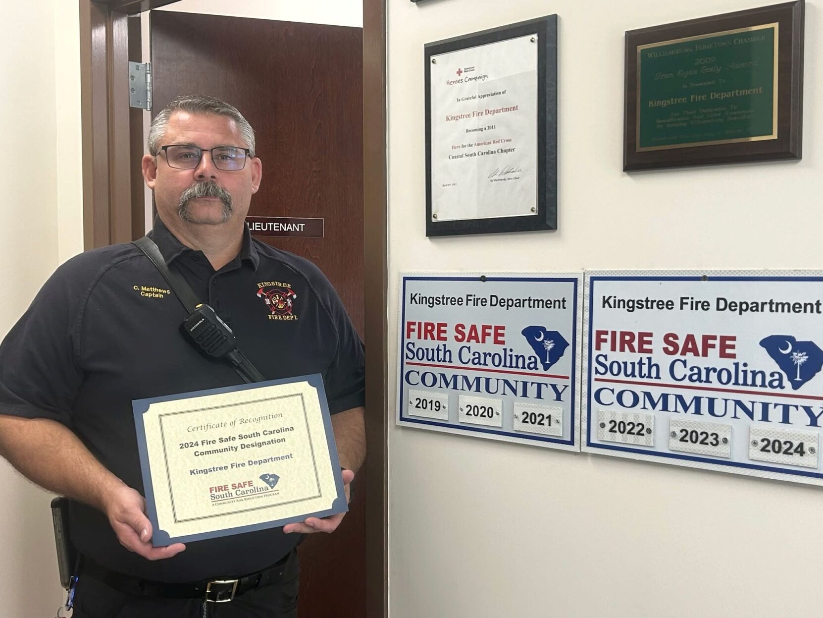 Kingstree Fire Department honored again with SC Fire Safe Community designation