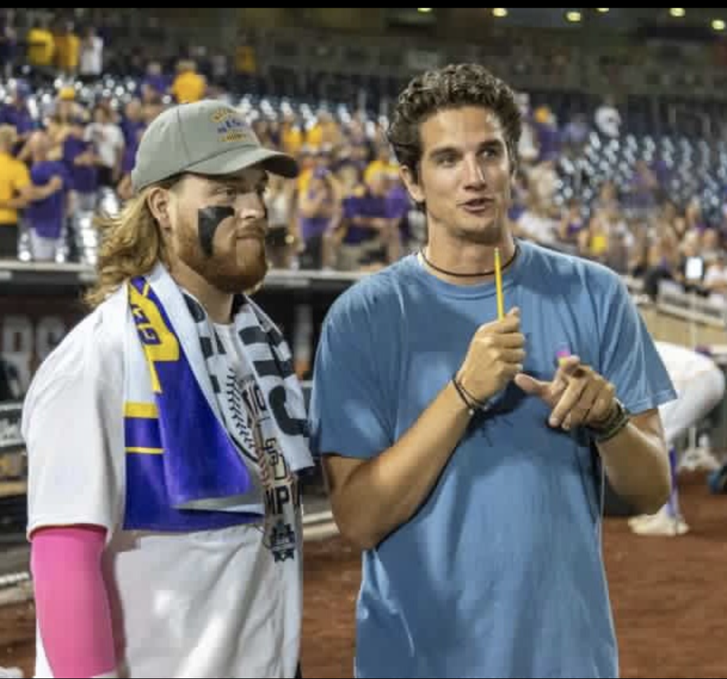 Jake DeLongchamps back at College World Series with pencil