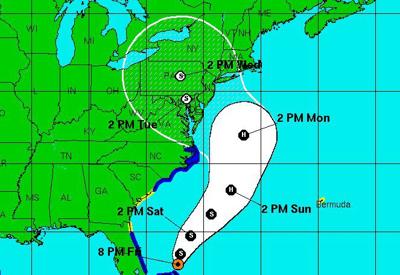 Hurricane Sandy brings tropical storm watch, high surf