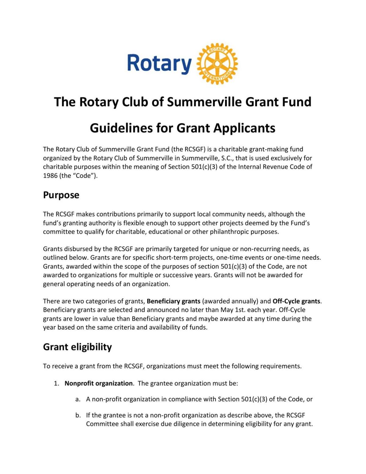 Rotary Club opens 2026 grant cycle