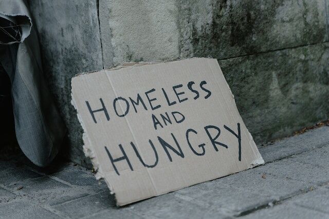 Homeless And Hungry Sign