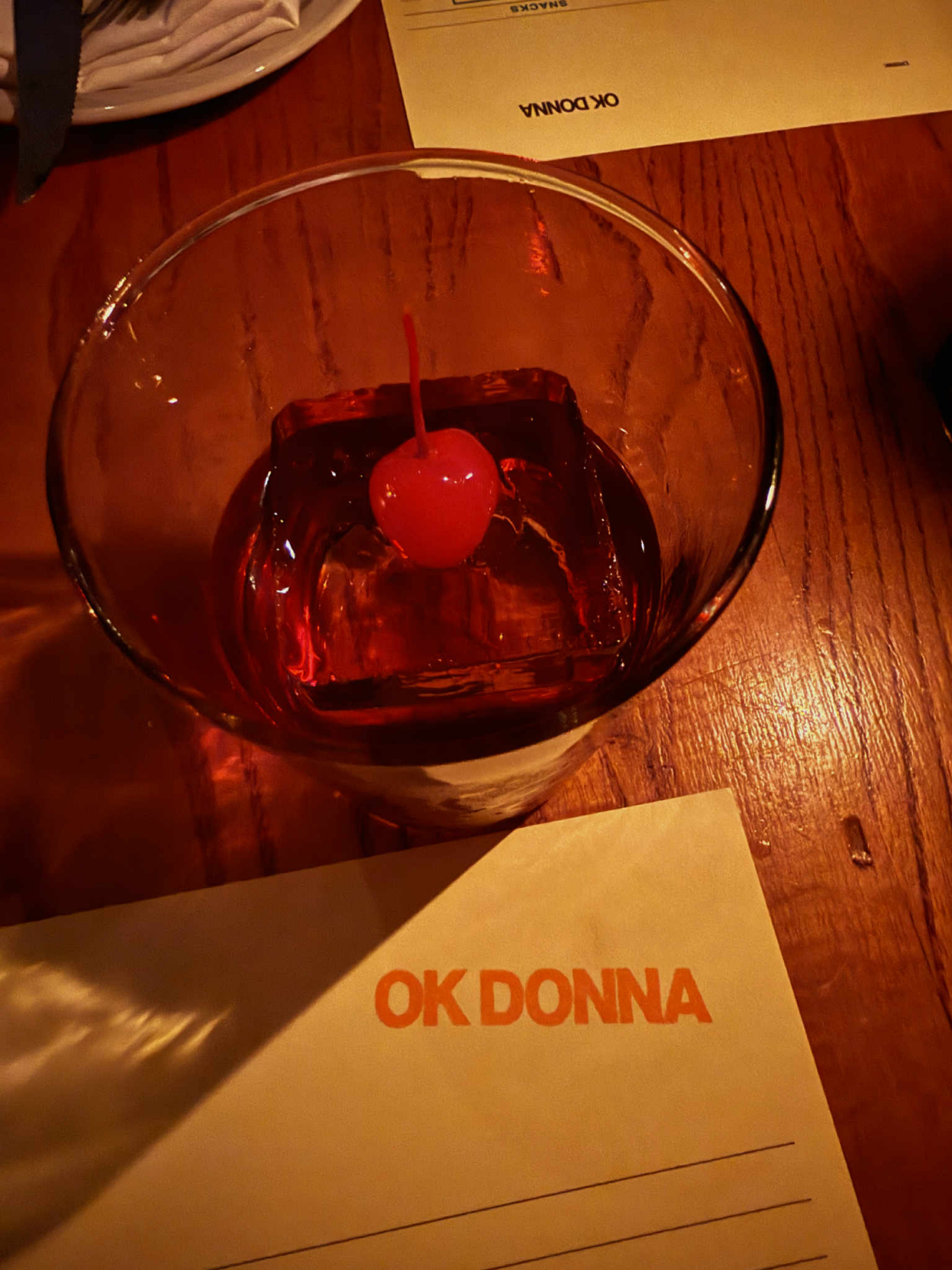 OK Donna's cherry negroni an Instagrammable delight