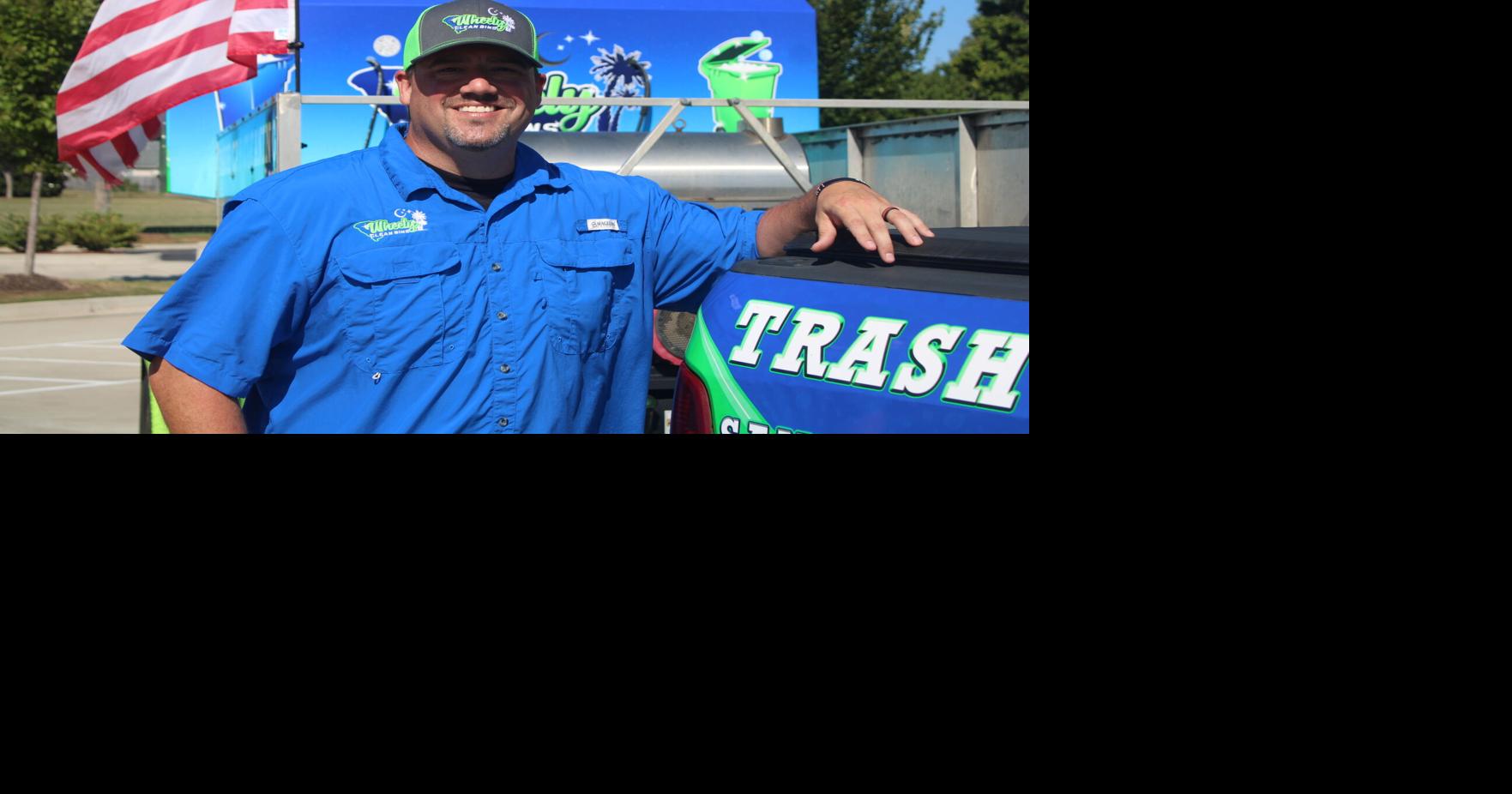 North Augusta firefighter cleans trash bins with care