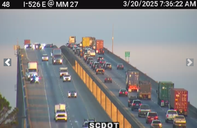 All lanes now open on Wando Bridge, I-526 eastbound