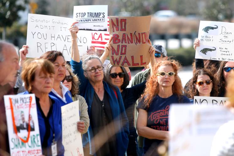 Protest outside Sen. Graham's office