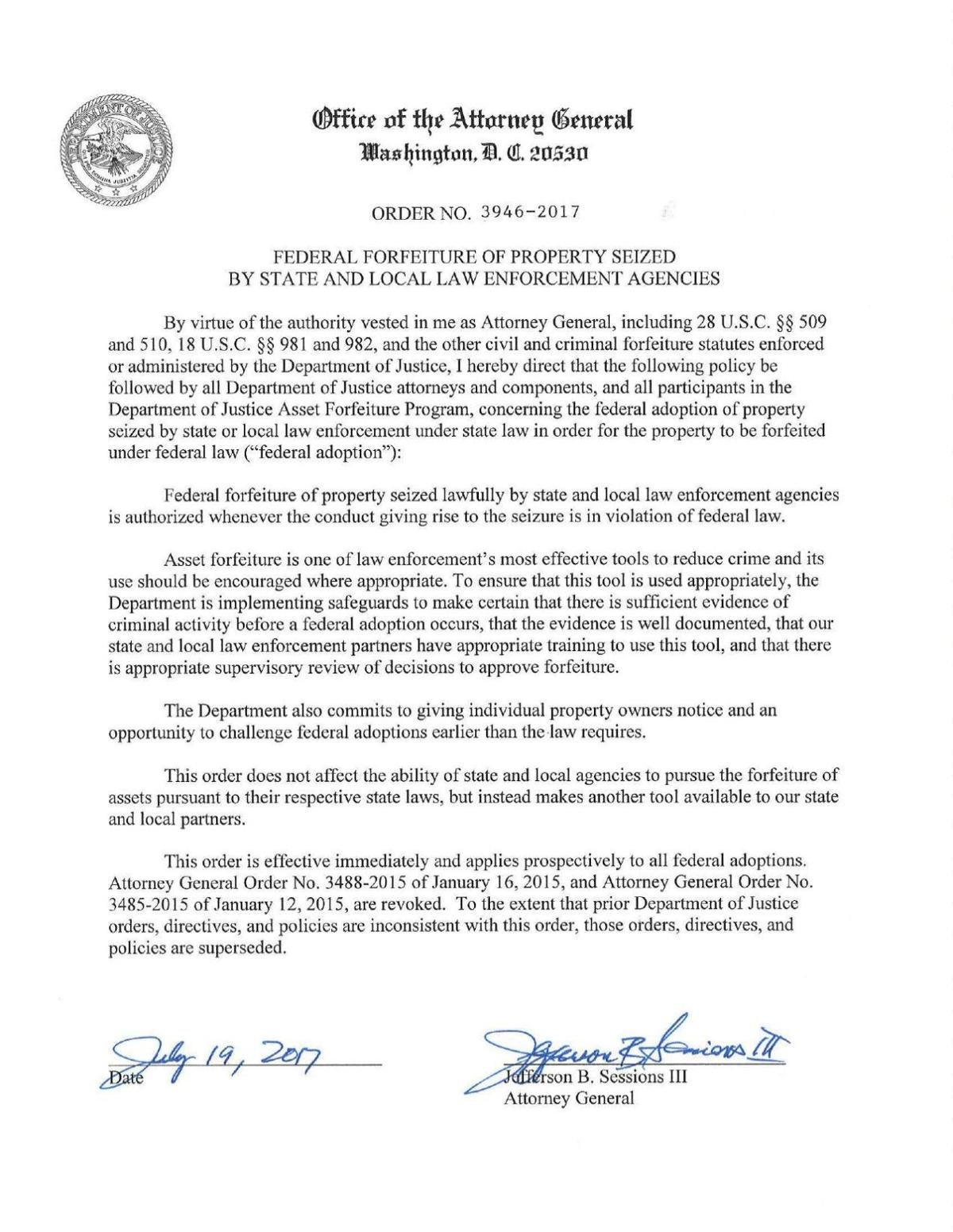 South Carolina law enforcement praise Attorney General Jeff Sessions ...