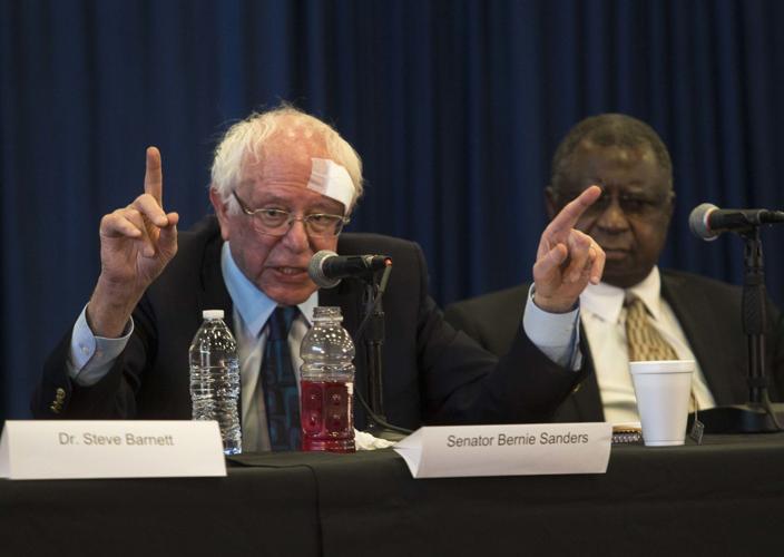 Bernie Sanders cuts his head on glass shower door in Charleston Friday ...