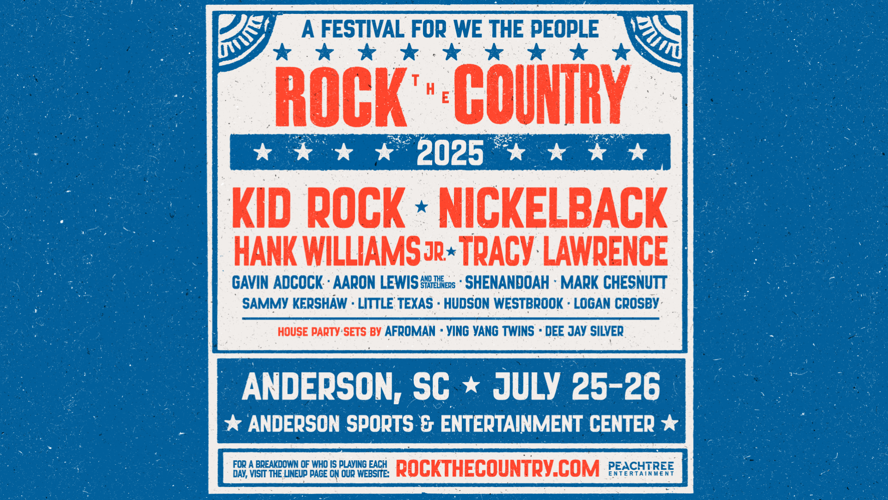 Kid Rock, Nickelback coming to Anderson for Rock The Country