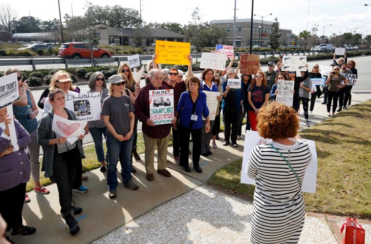 Protest outside Sen. Graham's office
