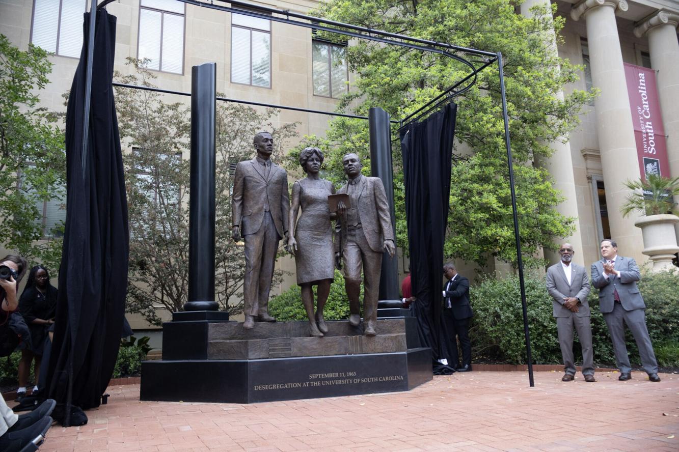 USC shows statue of 3 Black students who desegregated campus