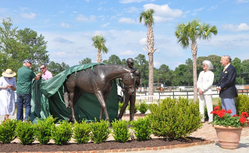 Statue of Duchossois unveiled at Bruce's Field