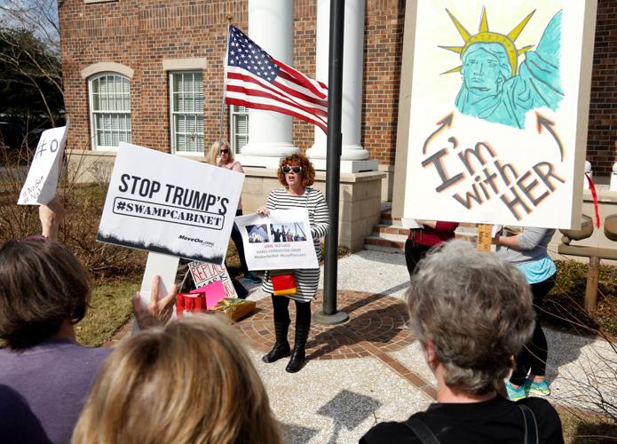 Protest outside Sen. Graham's office